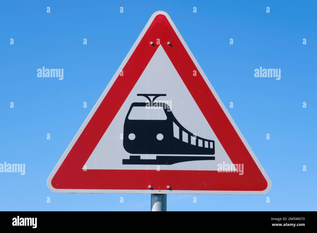 Level crossing, traffic sign, Baden-Wuerttemberg, Germany Stock Photo ...