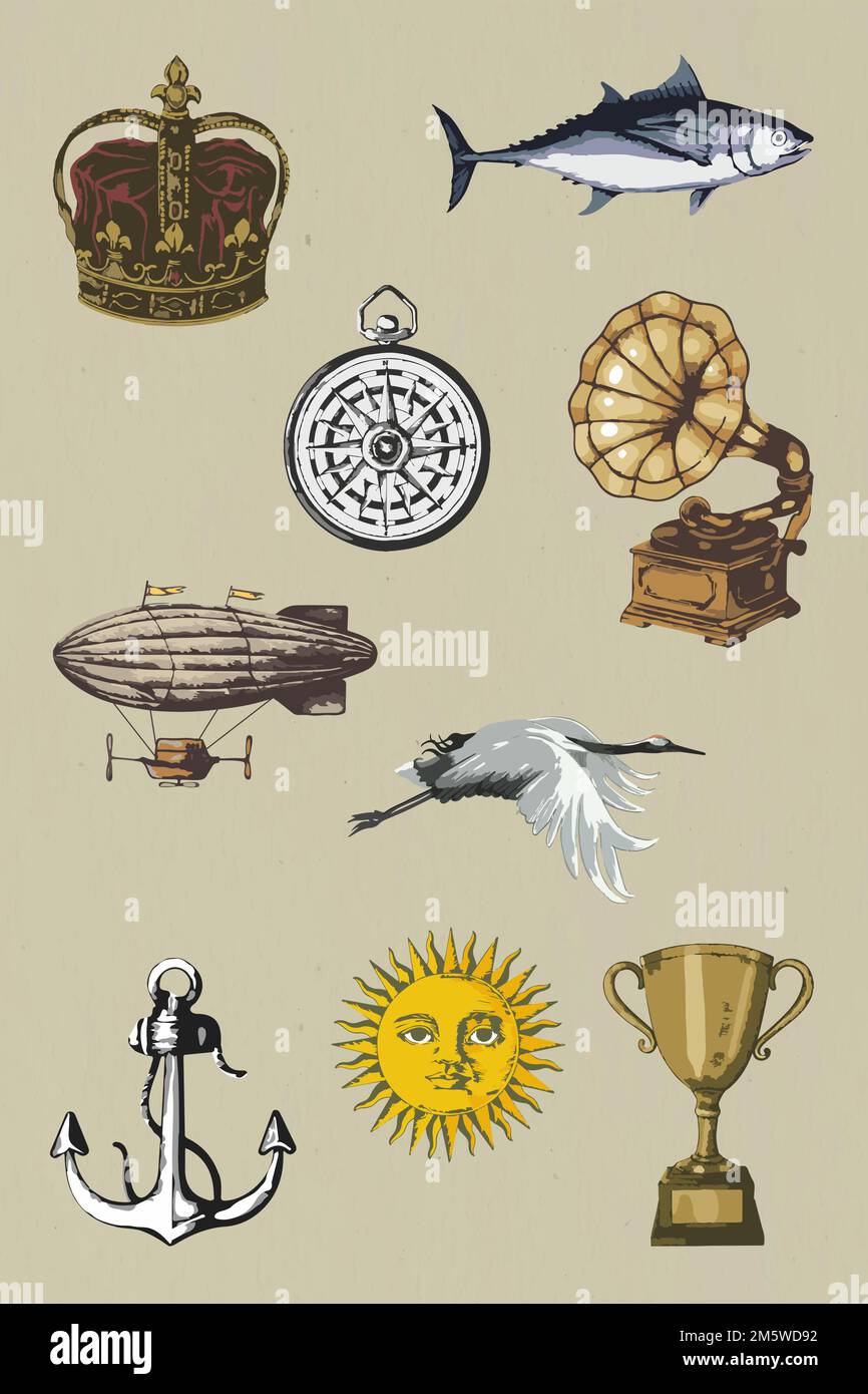 Vectorized object design element set Stock Vector Image & Art - Alamy