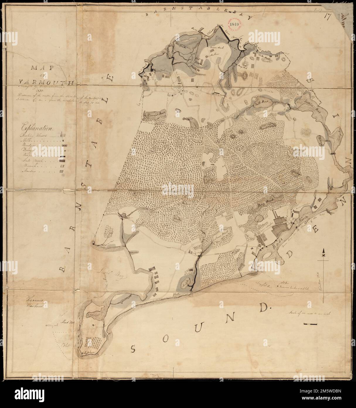 Plan of Yarmouth made by Benjamin Matthews, Jr., dated 1830.... , Massachusetts , Barnstable ...