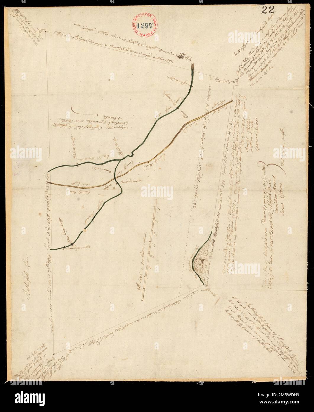 Plan of Buckfield surveyed by Thomas Joselyn, dated by 1794-5 ...