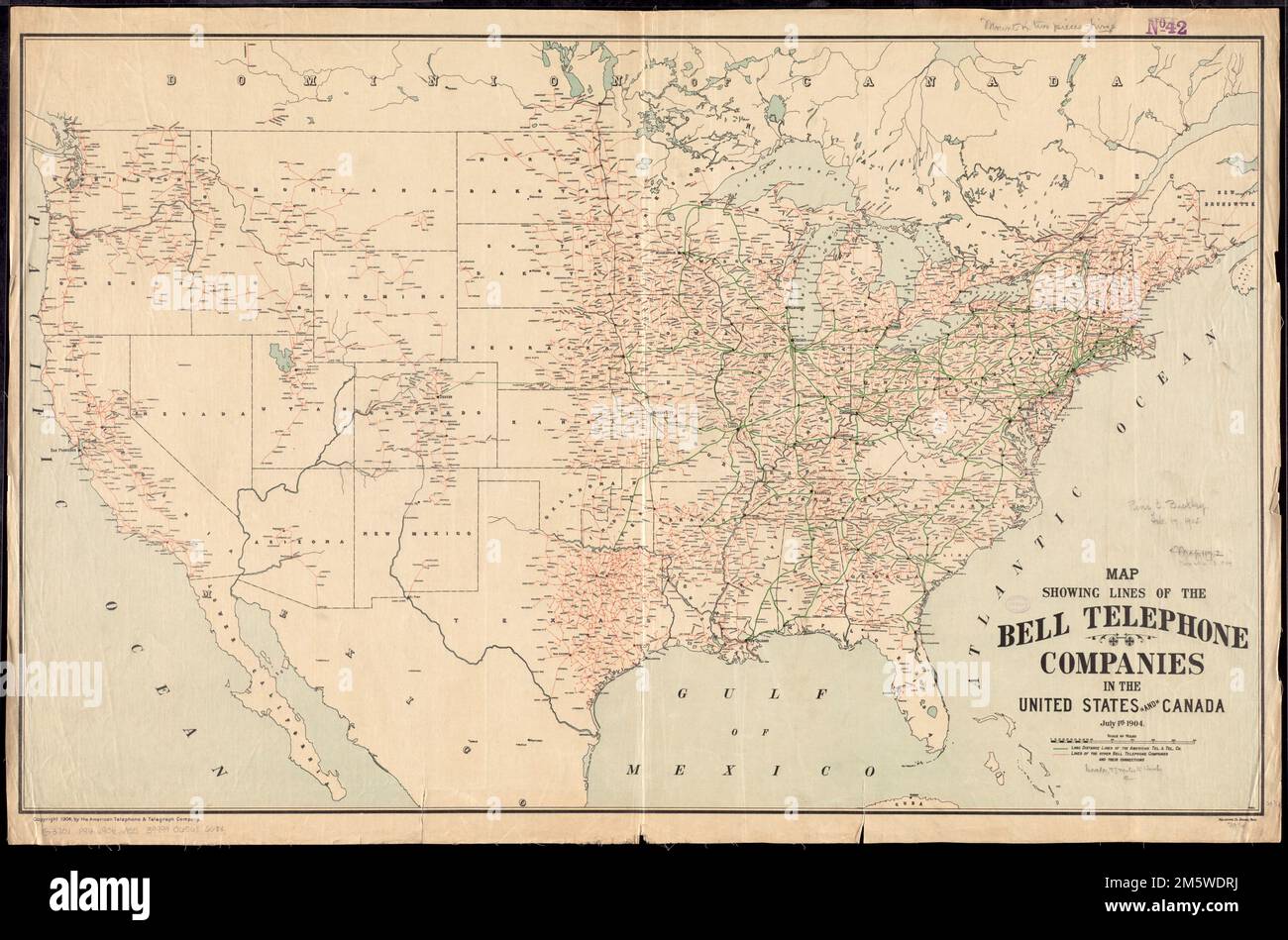 Map showing lines of the Bell telephone companies in the United States ...