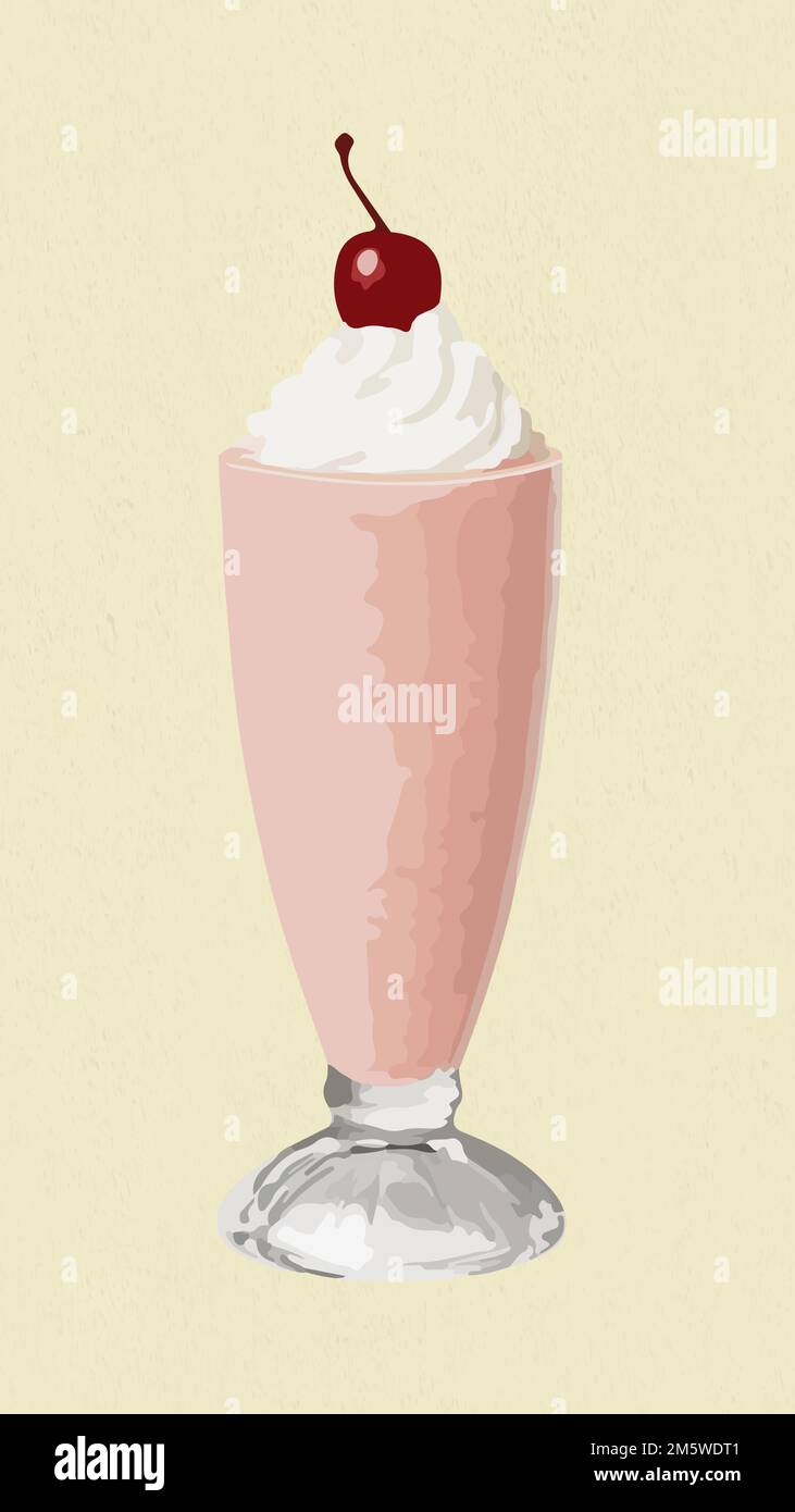 Vectorized Strawberry milkshake sticker design resource Stock Vector ...