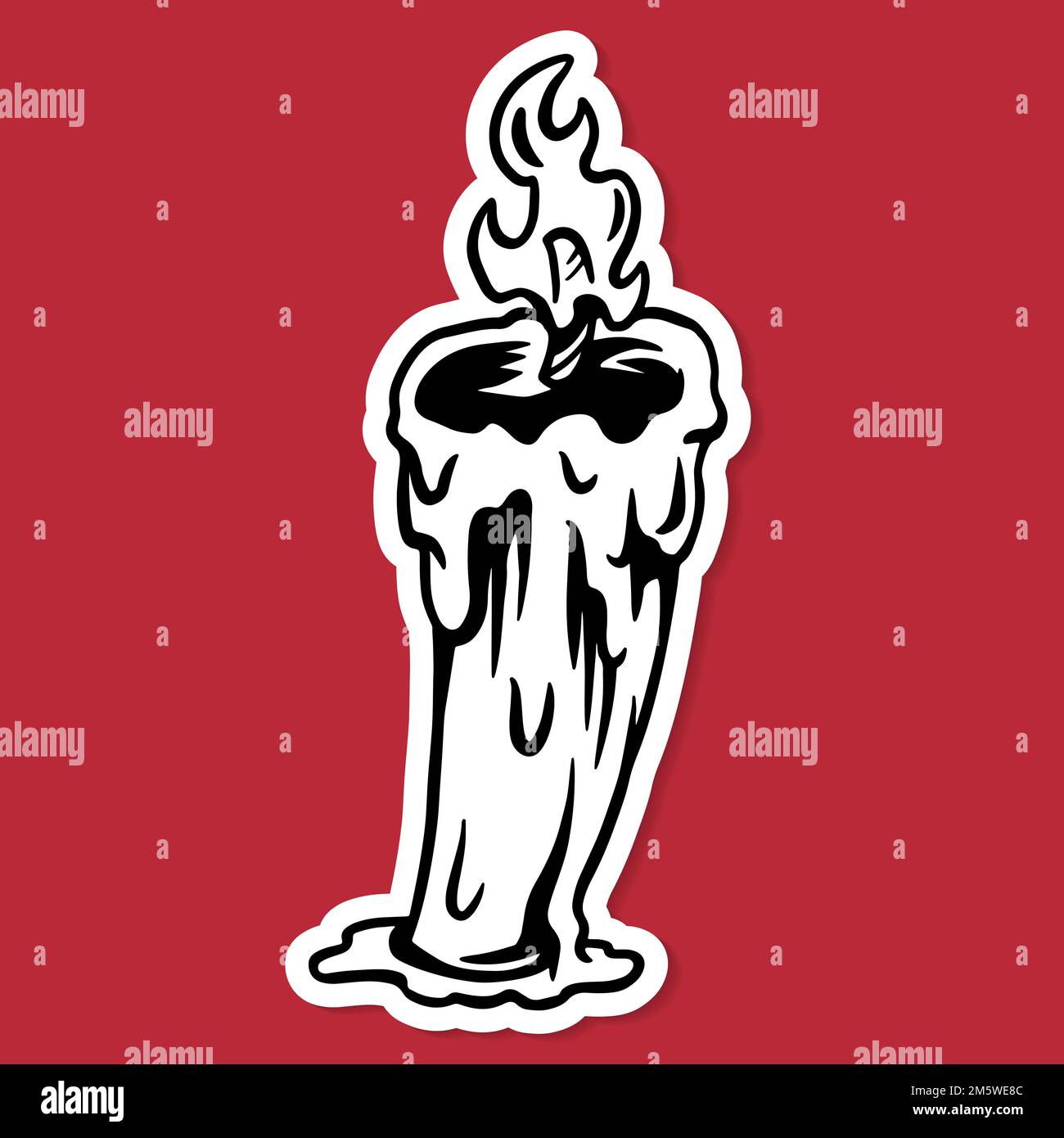 Candle outline sticker on Stock Vector Images - Alamy