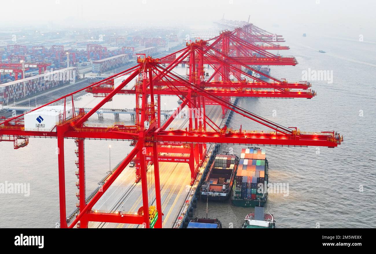 SUZHOU, CHINA - DECEMBER 31, 2022 - Aerial photo shows the orderly ...