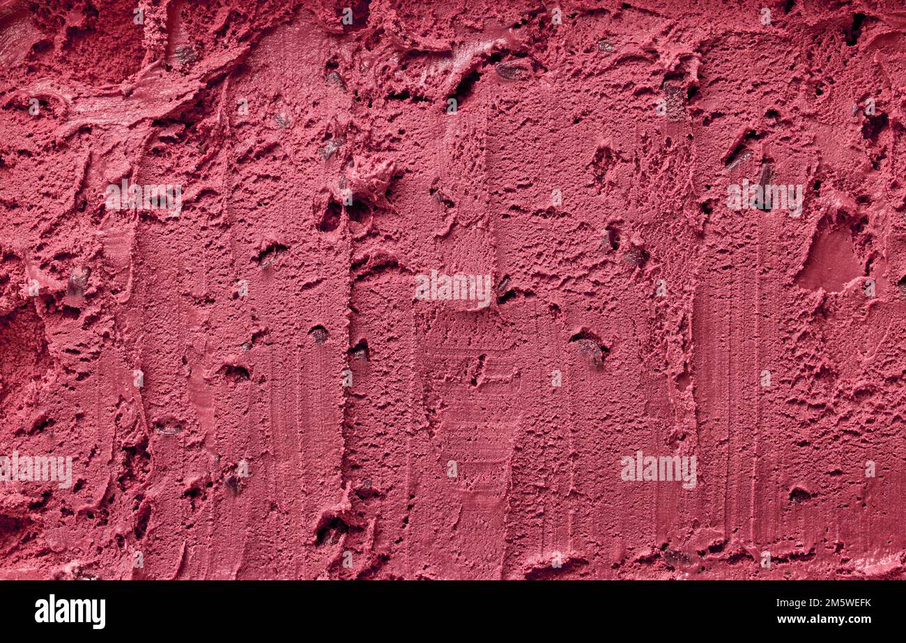 homemade red cherry ice cream texture, top view Stock Photo - Alamy