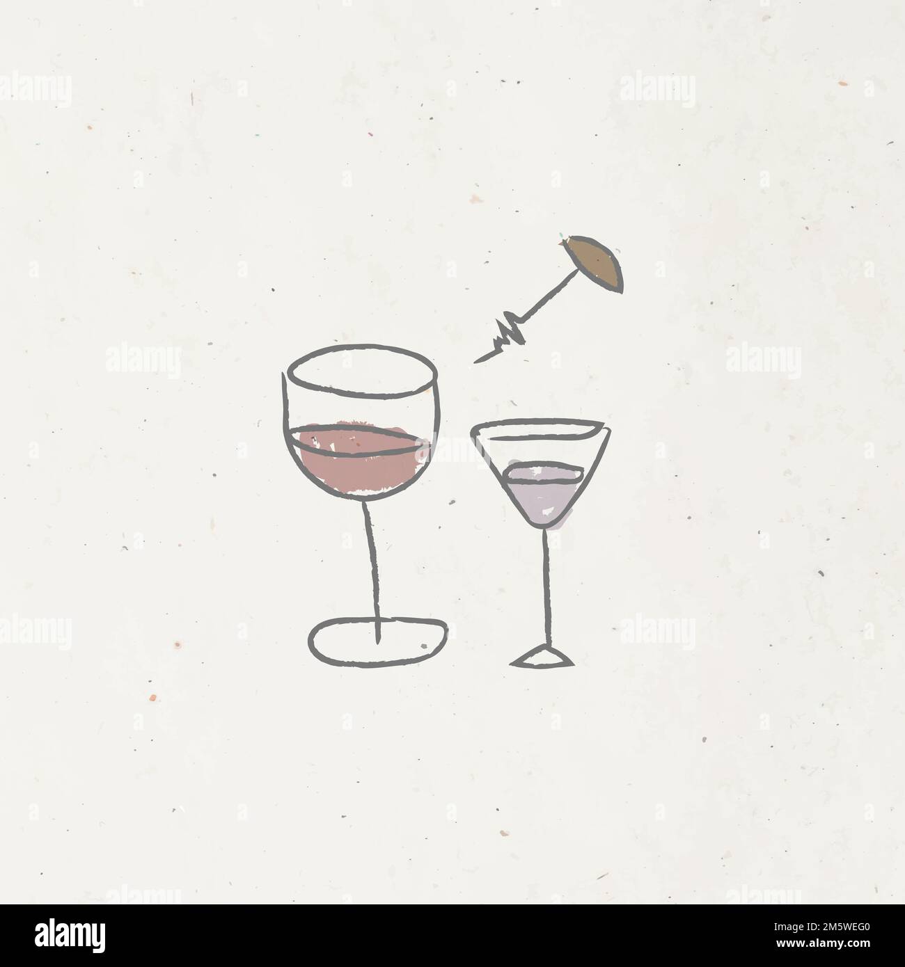 Doodle wine glasses design resource vector Stock Vector Image & Art - Alamy
