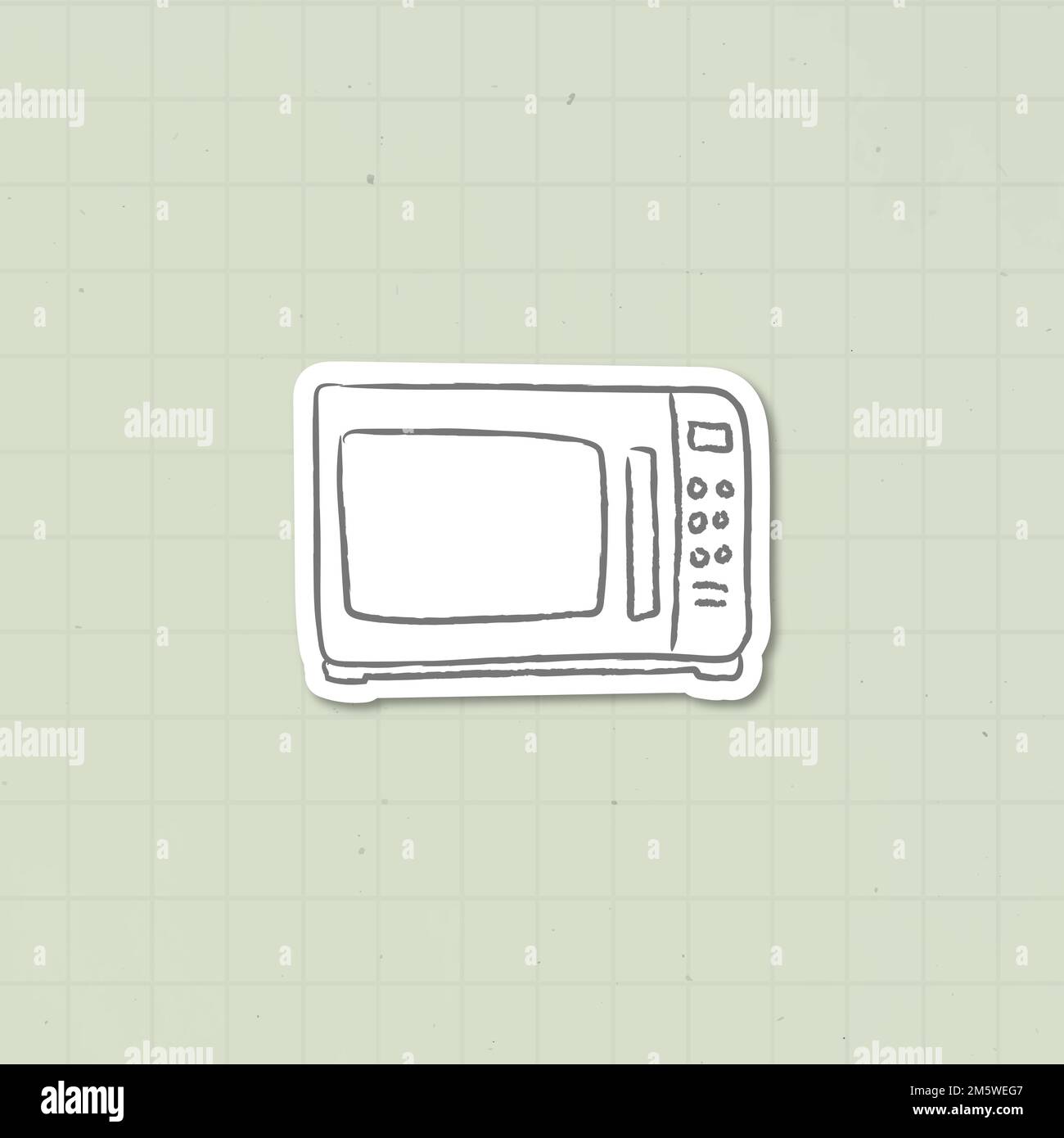 Doodle kitchen microwave sticker vector Stock Vector Image & Art - Alamy