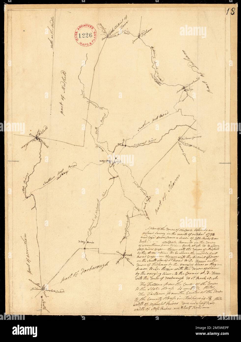 Plan of Walpole, surveyor's name not given, dated October 1794 ...