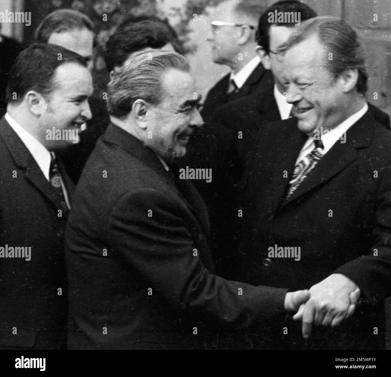 On the arrival of the Soviet Head of State and Party Leonid Brezhnev by ...