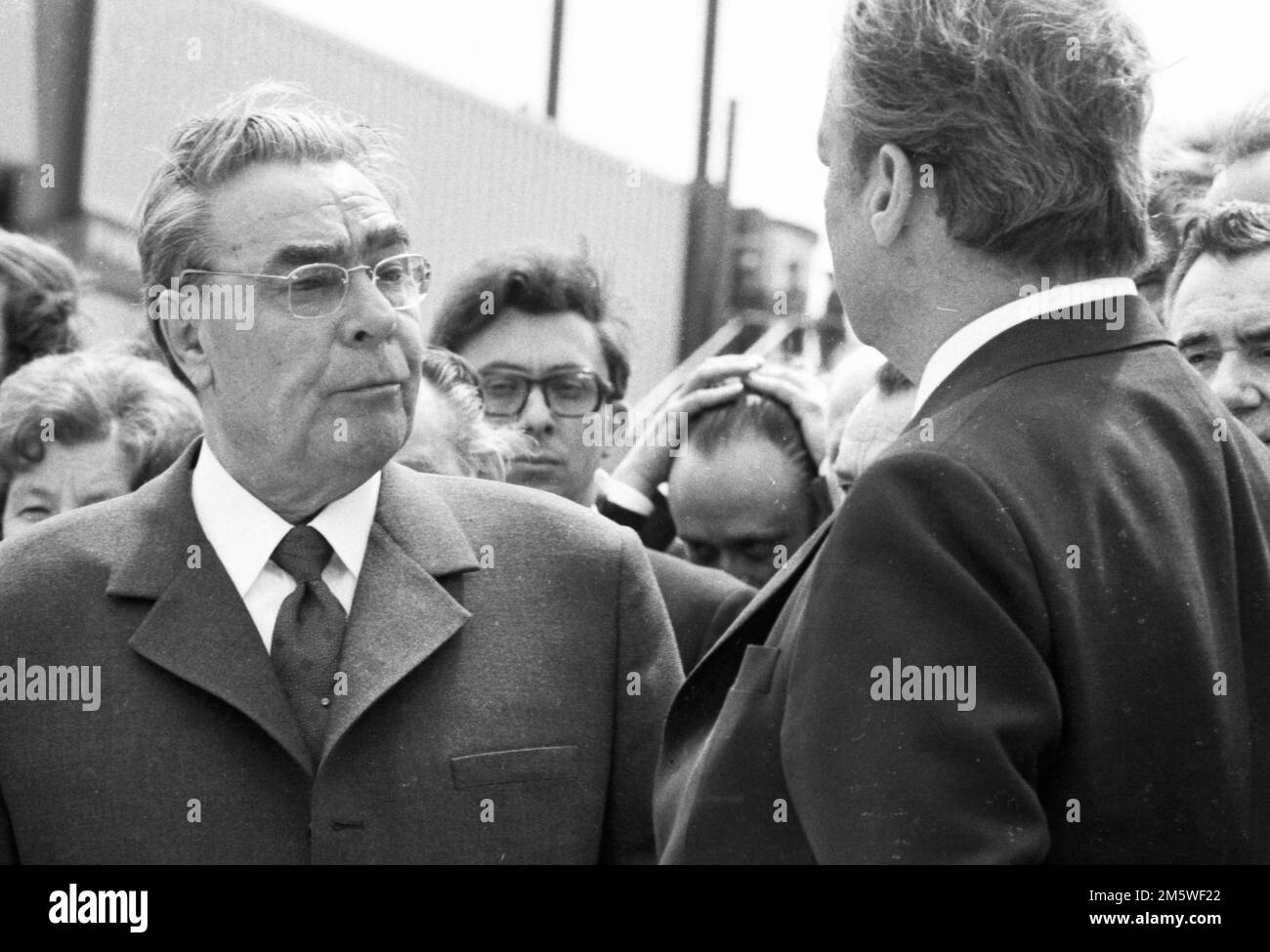 On the arrival of the Soviet head of state and party Leonid Brezhnev by ...
