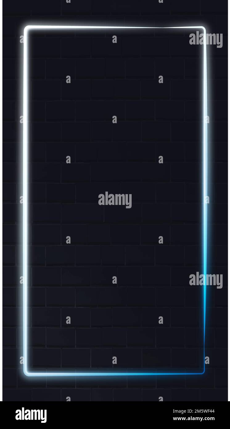 White and blue neon frame on a dark background vector Stock Vector ...