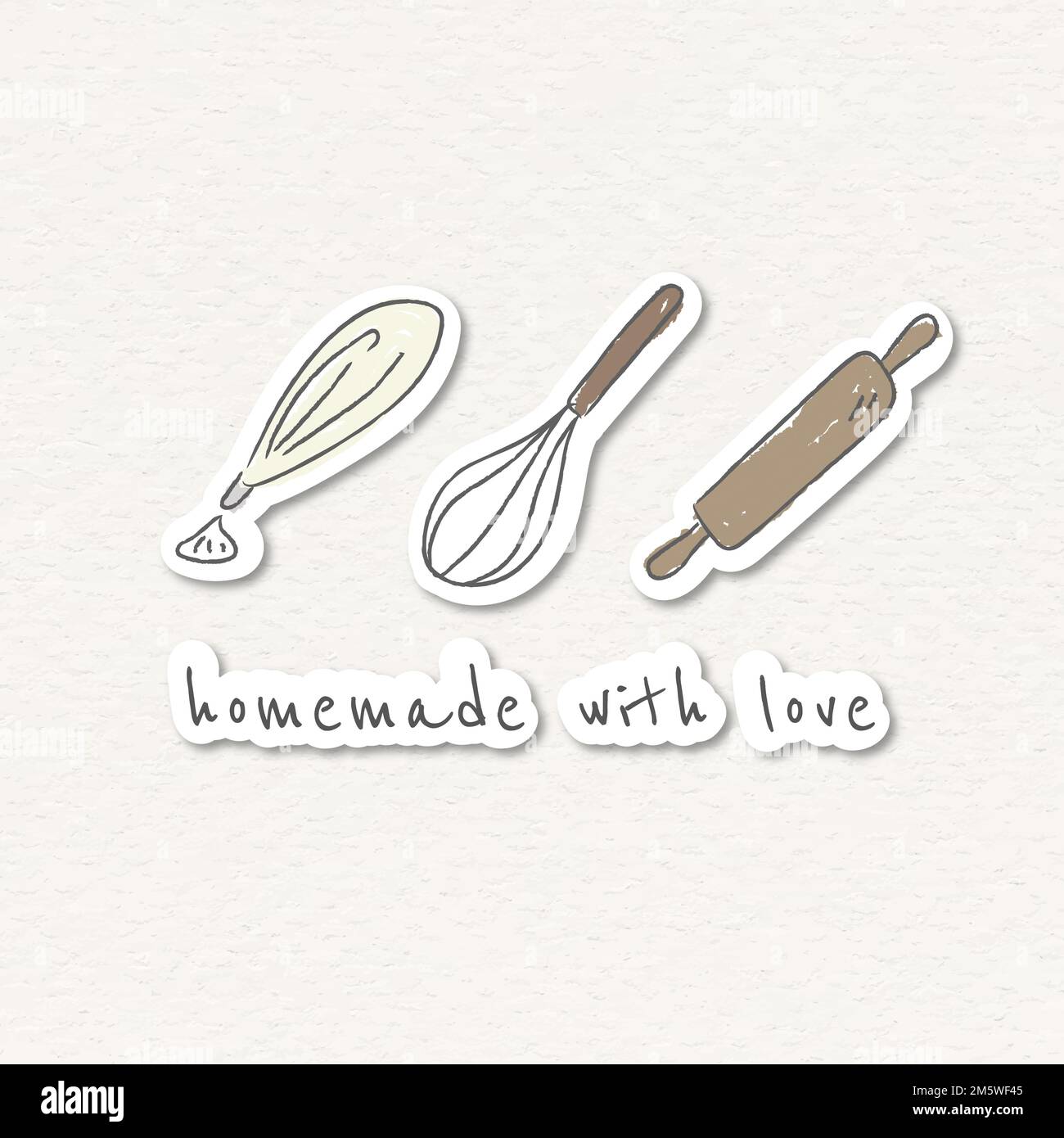 Doodle bake utensils sticker vector Stock Vector Image & Art - Alamy