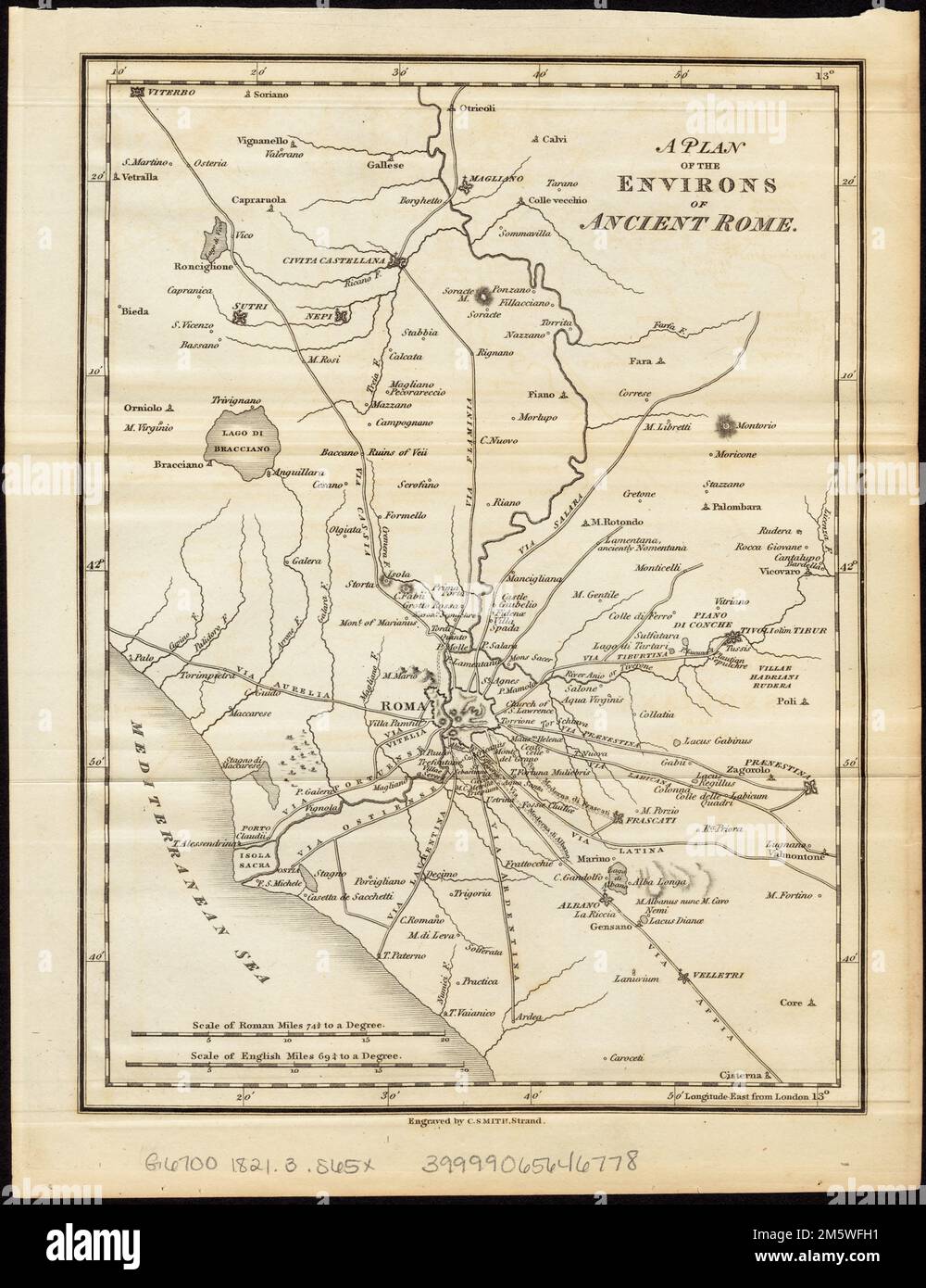 A plan of the environs of ancient Rome. Relief shown by hachures ...