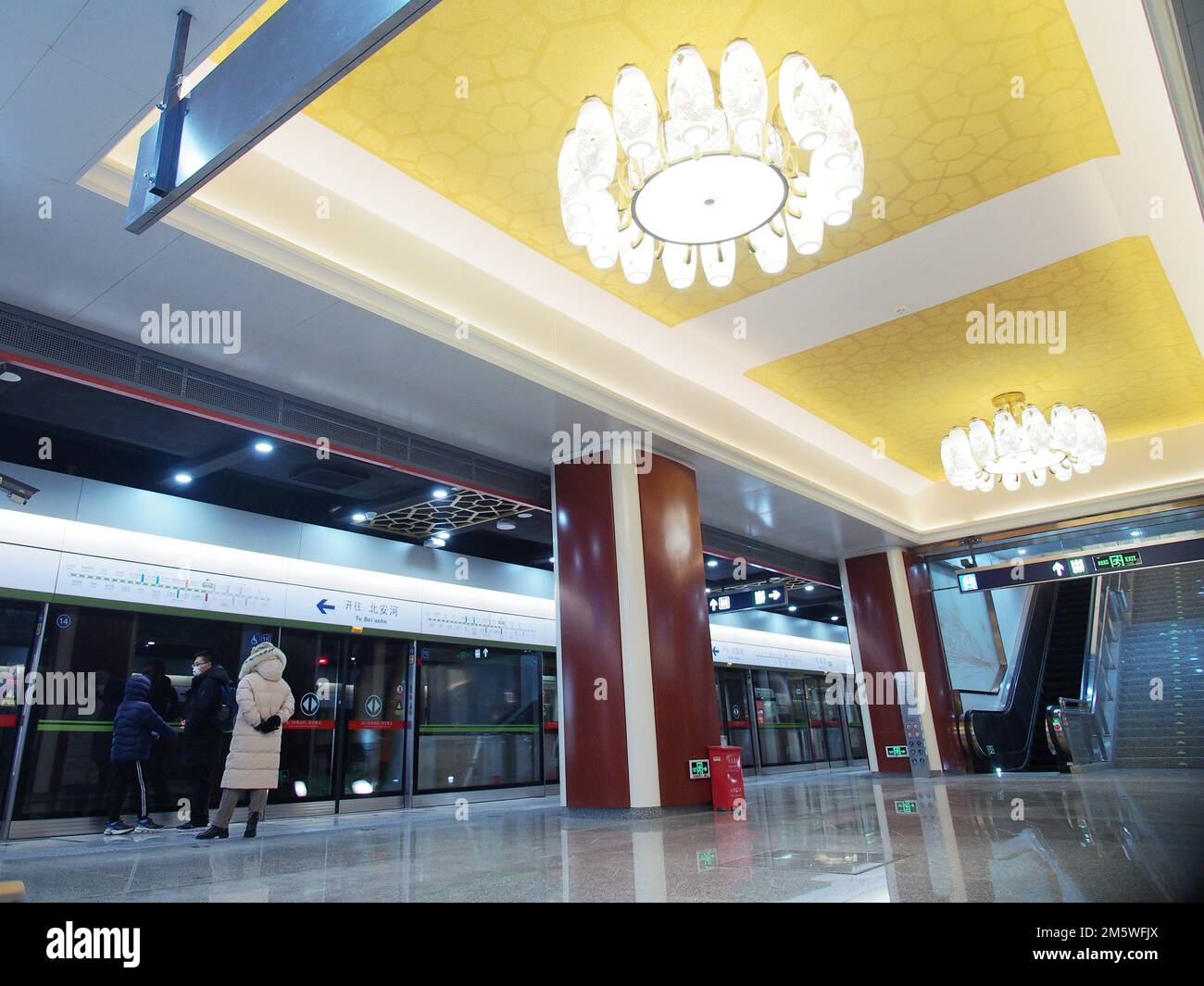 BEIJING, CHINA - DECEMBER 31, 2022 - A few passengers at the newly ...
