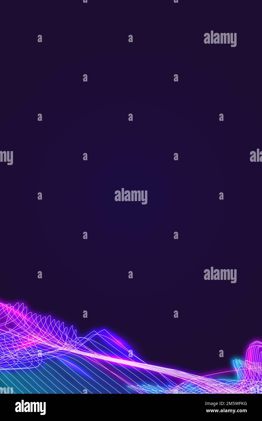 Neon synthwave border on a dark purple background vector Stock Vector ...