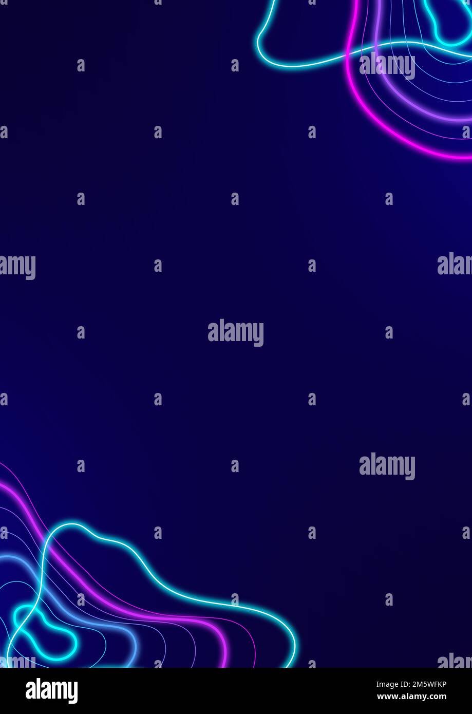Neon abstract border on a dark blue poster template vector Stock Vector ...