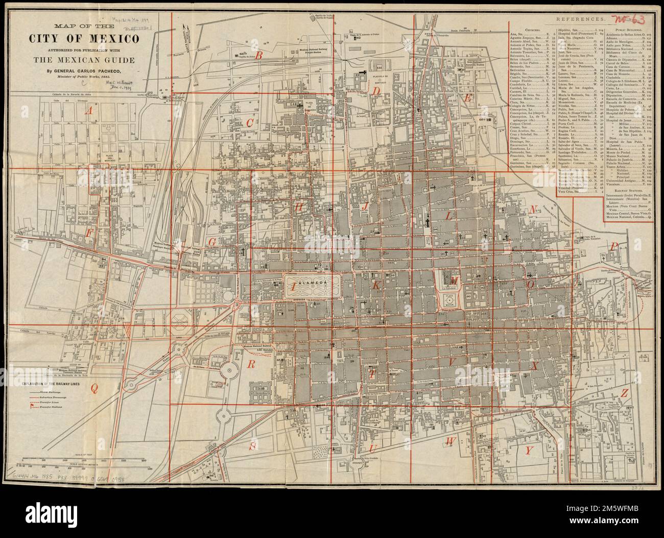 Map of the city of Mexico authorized for publication with the Mexican ...