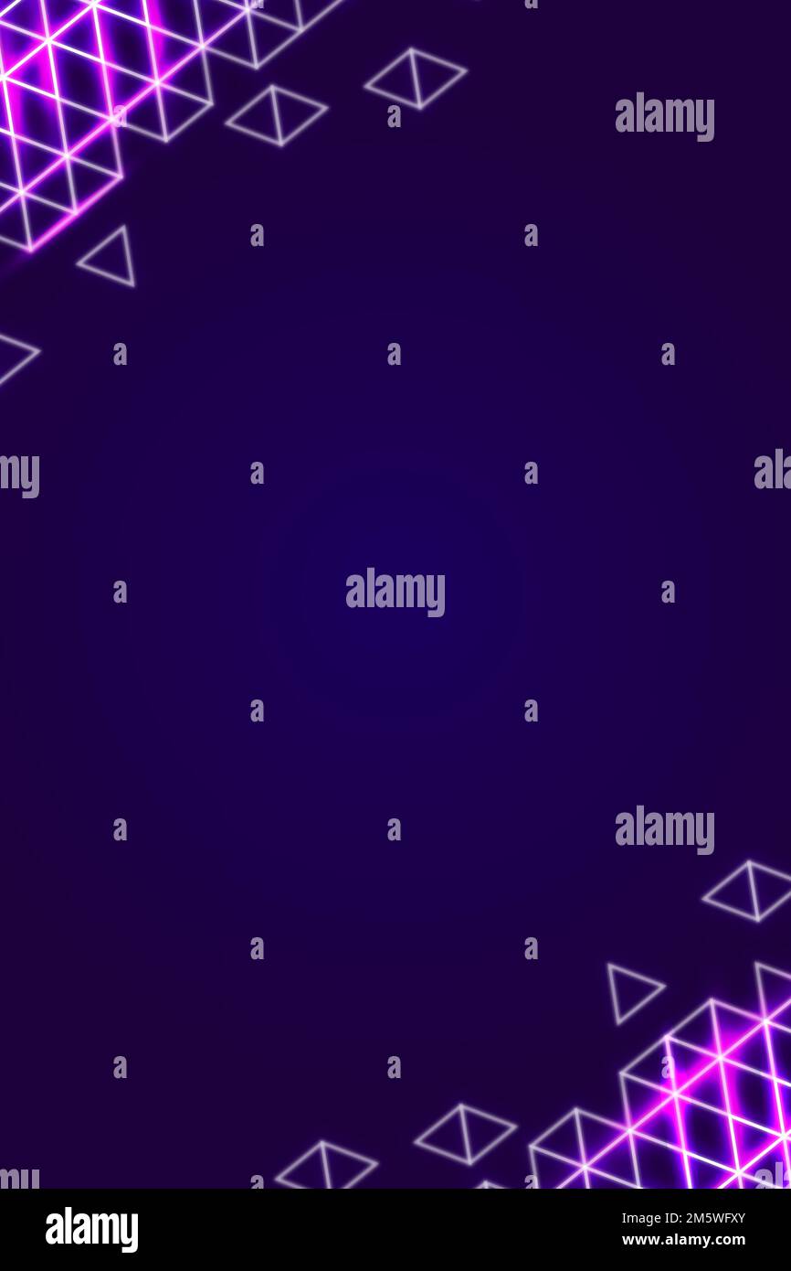 Neon geometric border on a dark purple background vector Stock Vector ...