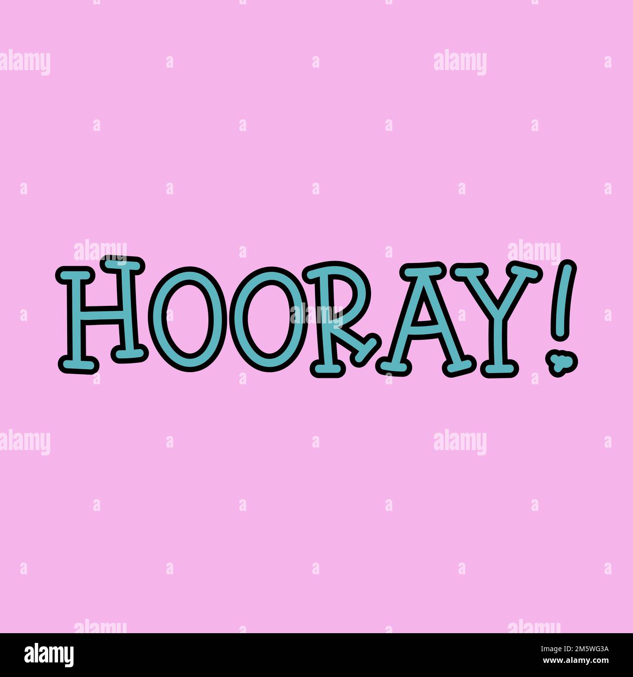 Hooray typography illustrated on a pink background vector Stock Vector ...