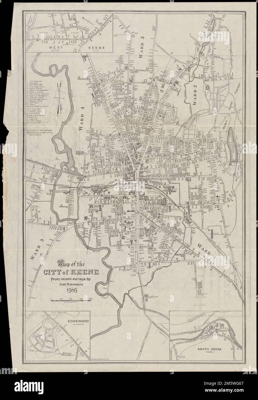 Map of the city of Keene, from recent surveys. Map of Keene on verso ...