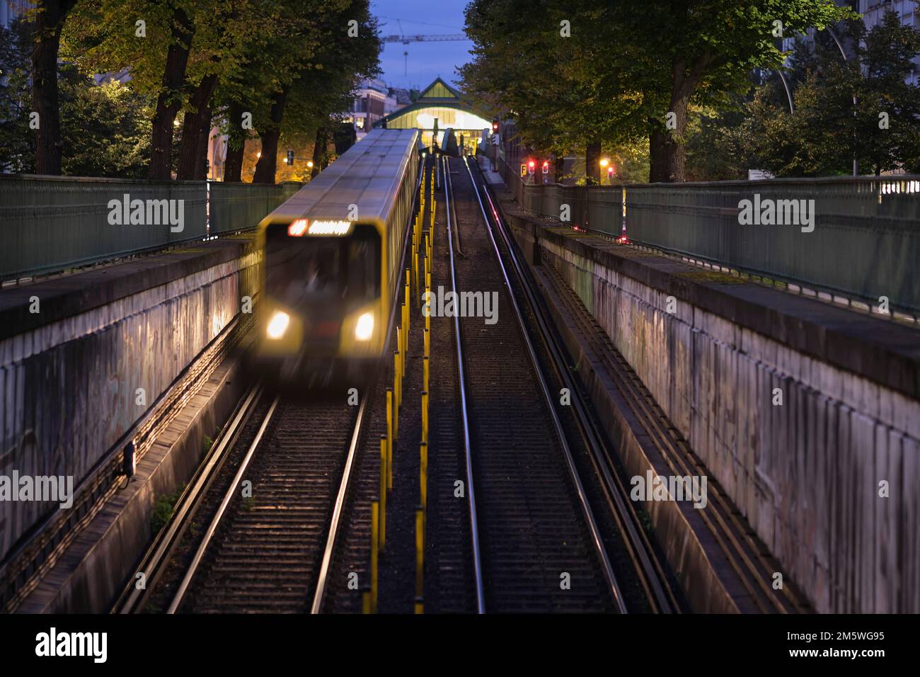 Germany, Berlin, 18. 10. 2020, underground line, in front of the tunnel ...