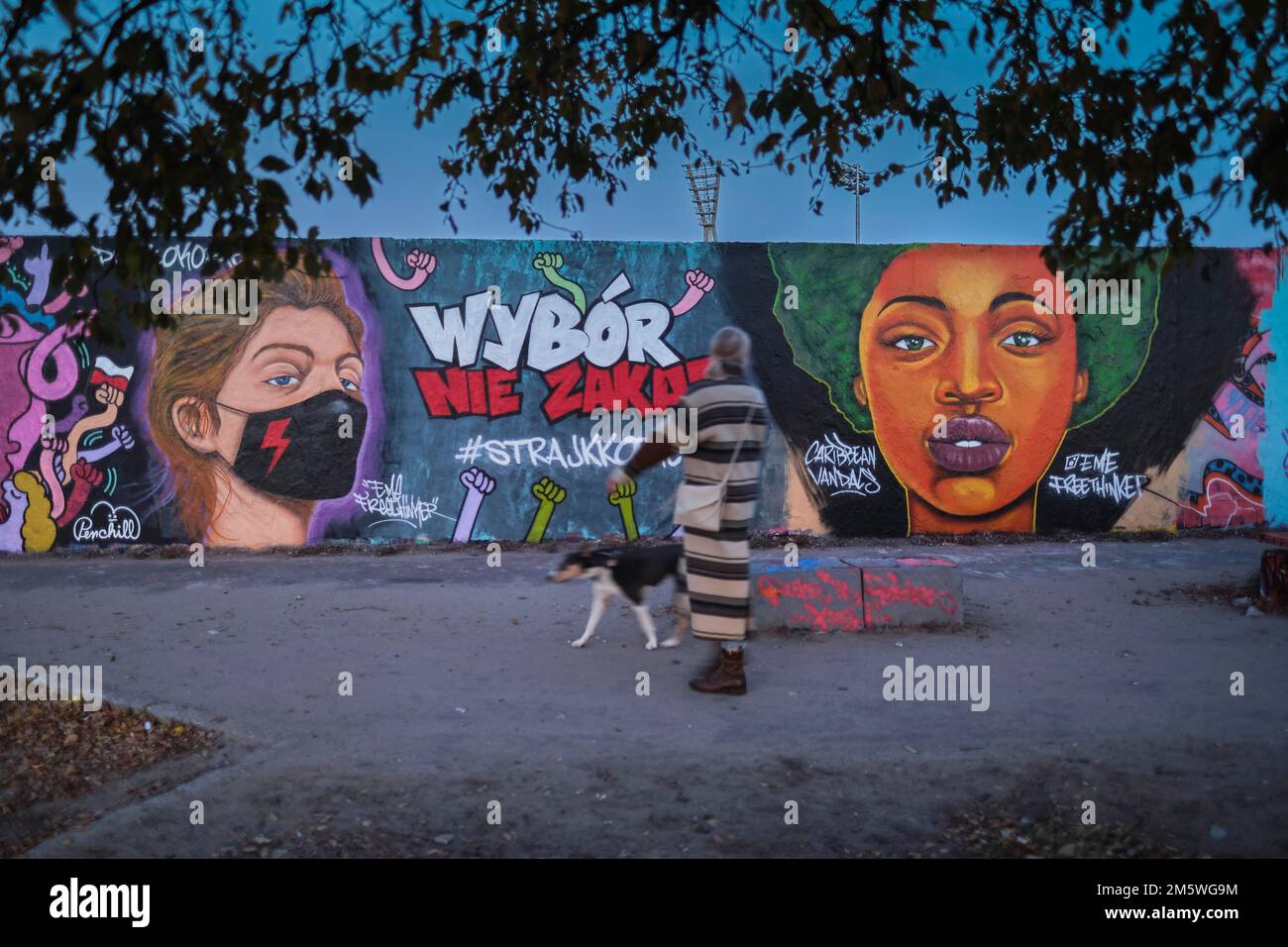 Caribbean Vandals, woman with dog, Germany, Berlin, 28. 10. 2020 ...