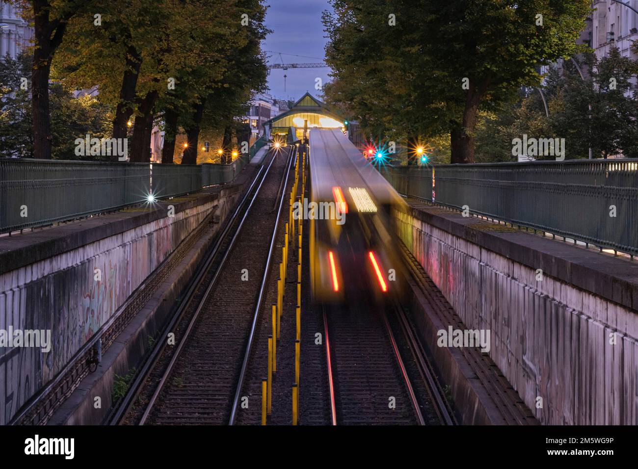 Germany, Berlin, 18. 10. 2020, underground line, in front of the tunnel ...