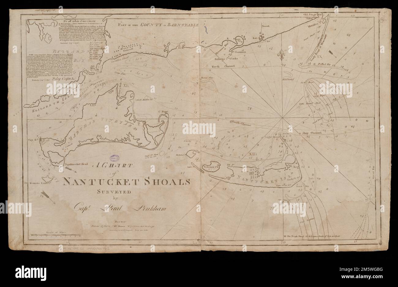 A chart of Nantucket Shoals. Depths shown by soundings. Two ...