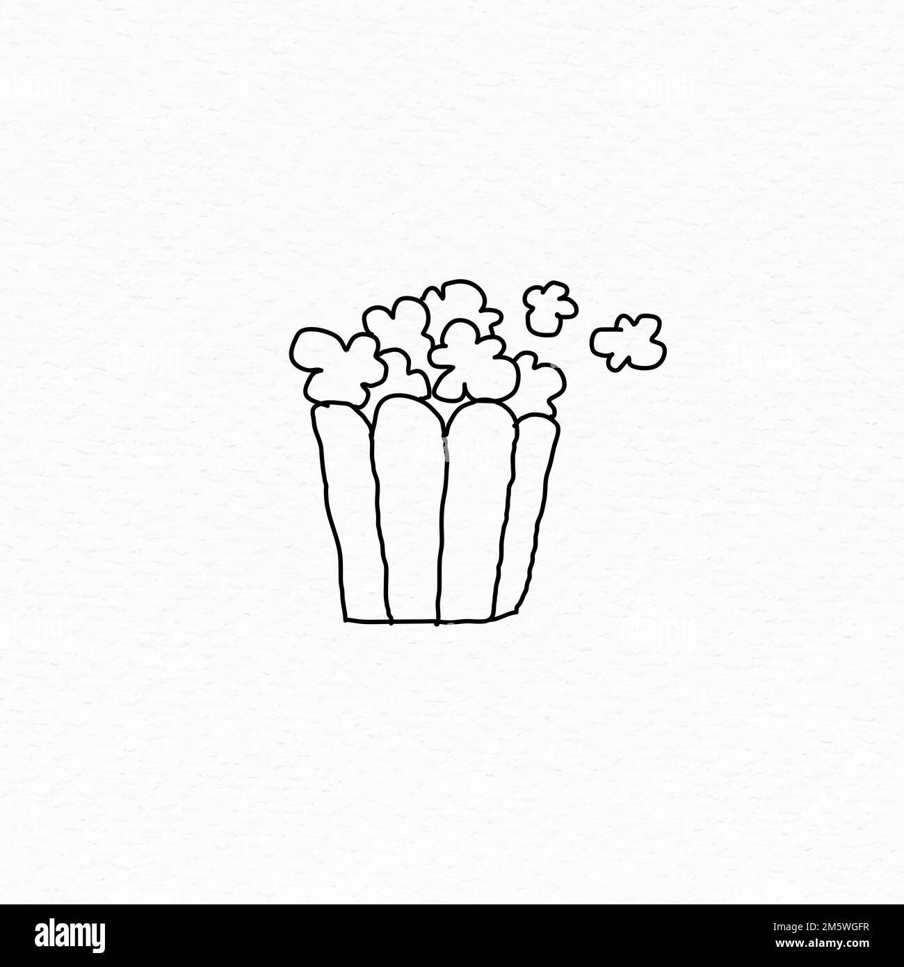 Hand drawn popcorn on a white background vector Stock Vector Image ...