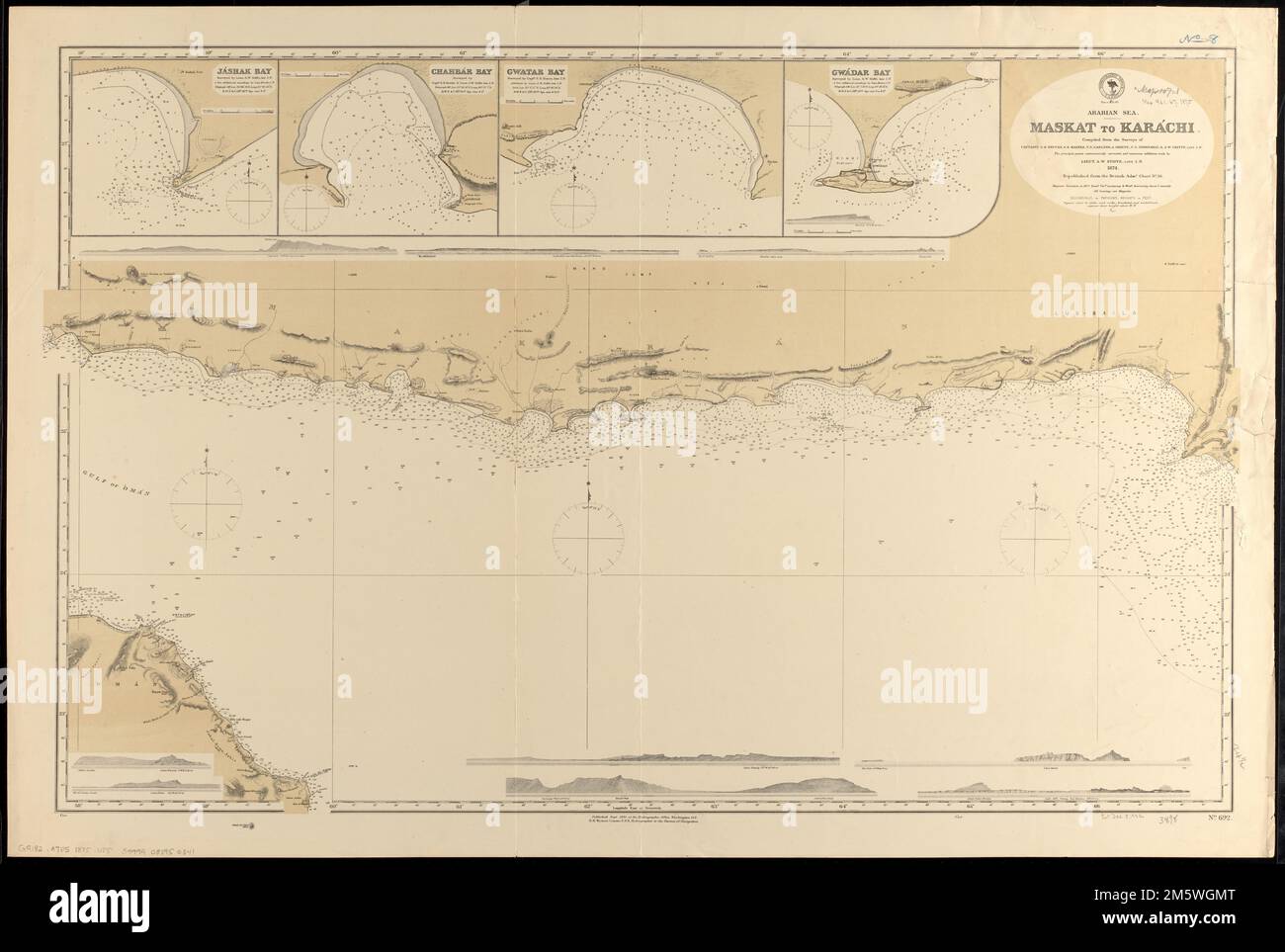 Map of the persian gulf and arabian sea hi-res stock photography and ...
