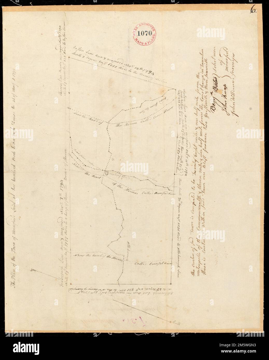 Plan of Mansfield made by John Williams, dated May 26, 1795 ...