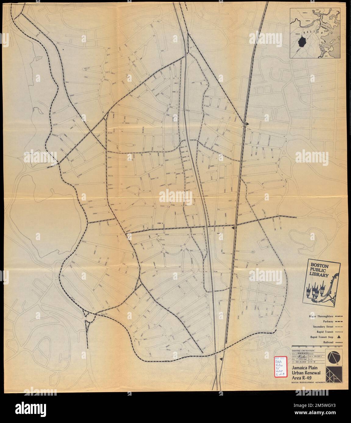 Jamaica Plain urban renewal area r-49 : existing circulation. Shows ...