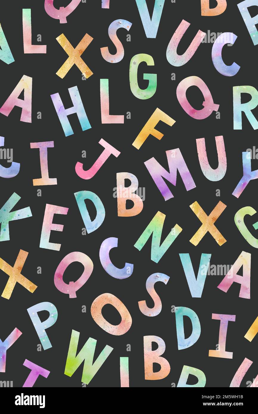 Watercolor letter pattern background vector Stock Vector Image & Art ...