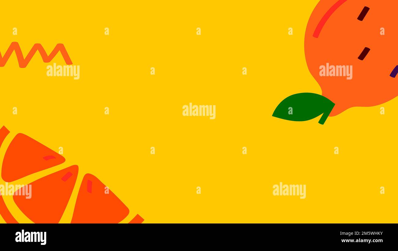 Tangerine fruit on a yellow background design resource Stock Vector ...