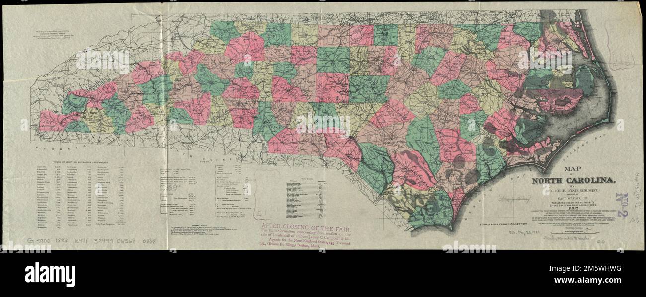 Map of North Carolina. Constructed from original surveys and ...