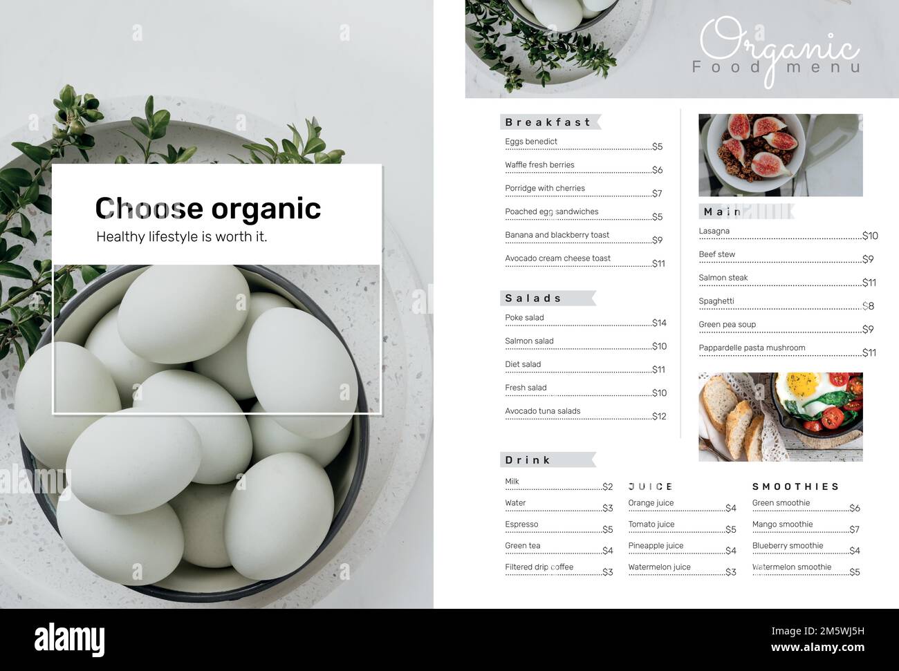 Organic menu poster template vector set Stock Vector Image & Art - Alamy