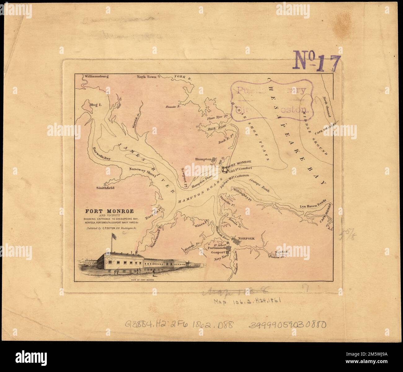 Fort Monroe and vicinity showing entrance to Chesapeake Bay, Norfolk ...