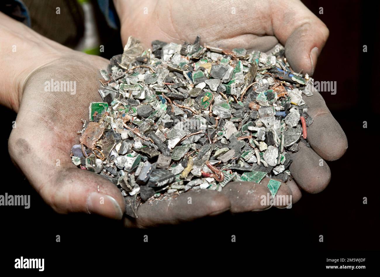E-waste. Electronics recycling by sims, eindhoven holland. Residue ...