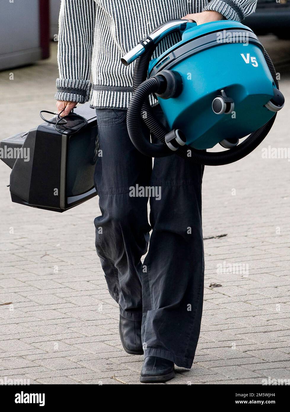 E-waste, people offer household appliances for recycling at the ...