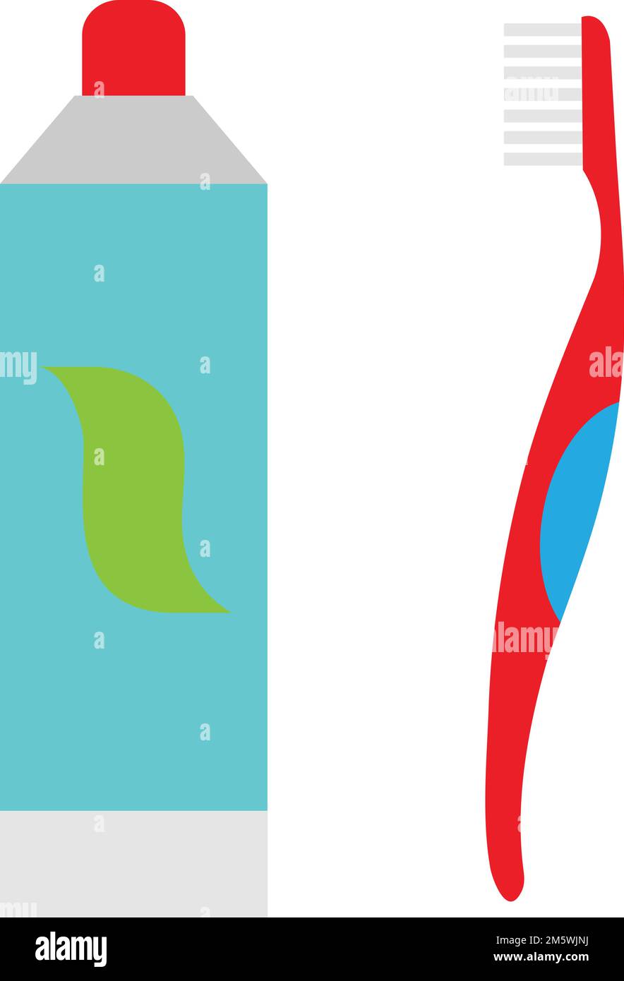 A vertical vector illustration of toothpaste with a toothbrush icon ...