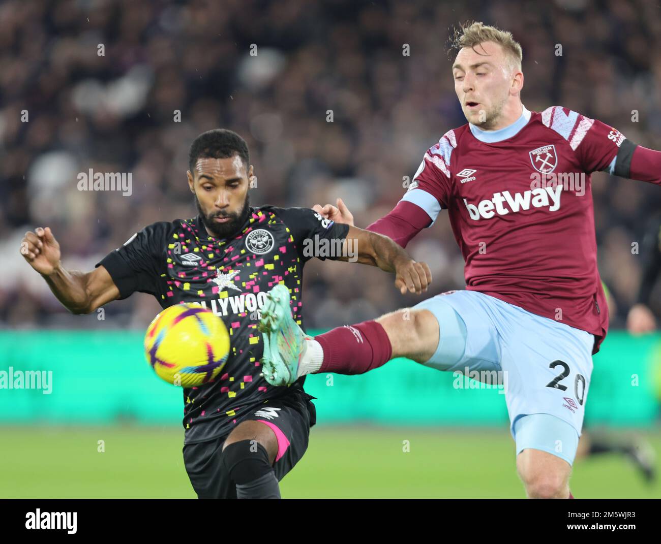 London ENGLAND - December 30 L-R Rico Henry of Brentford and West Ham ...