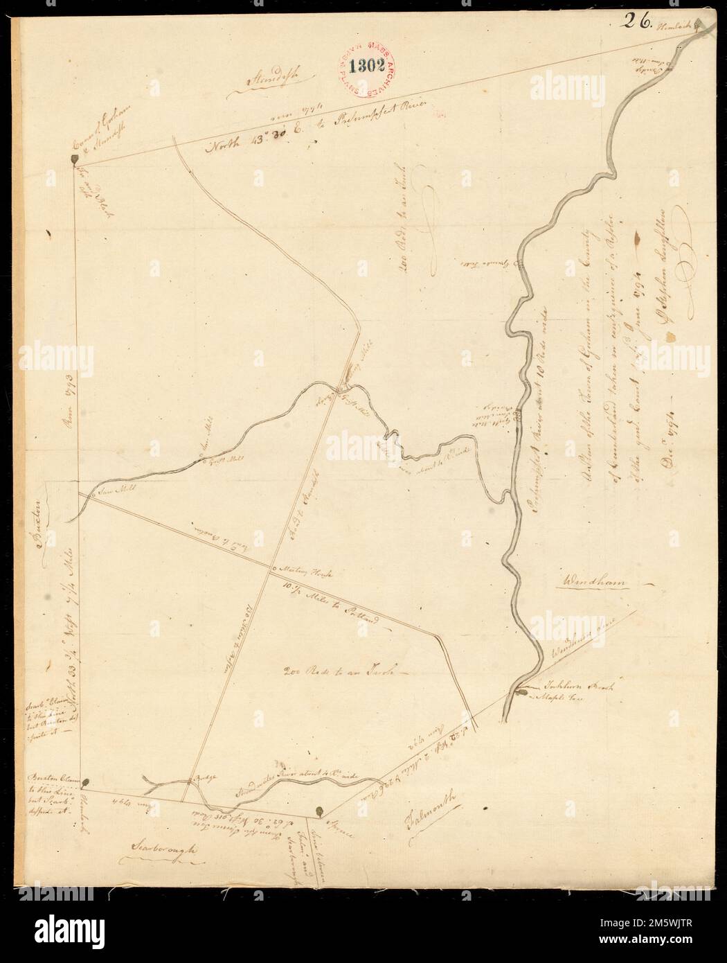 Plan of Gorham (Narragansett No.7) made by Stephen Longfellow, dated ...