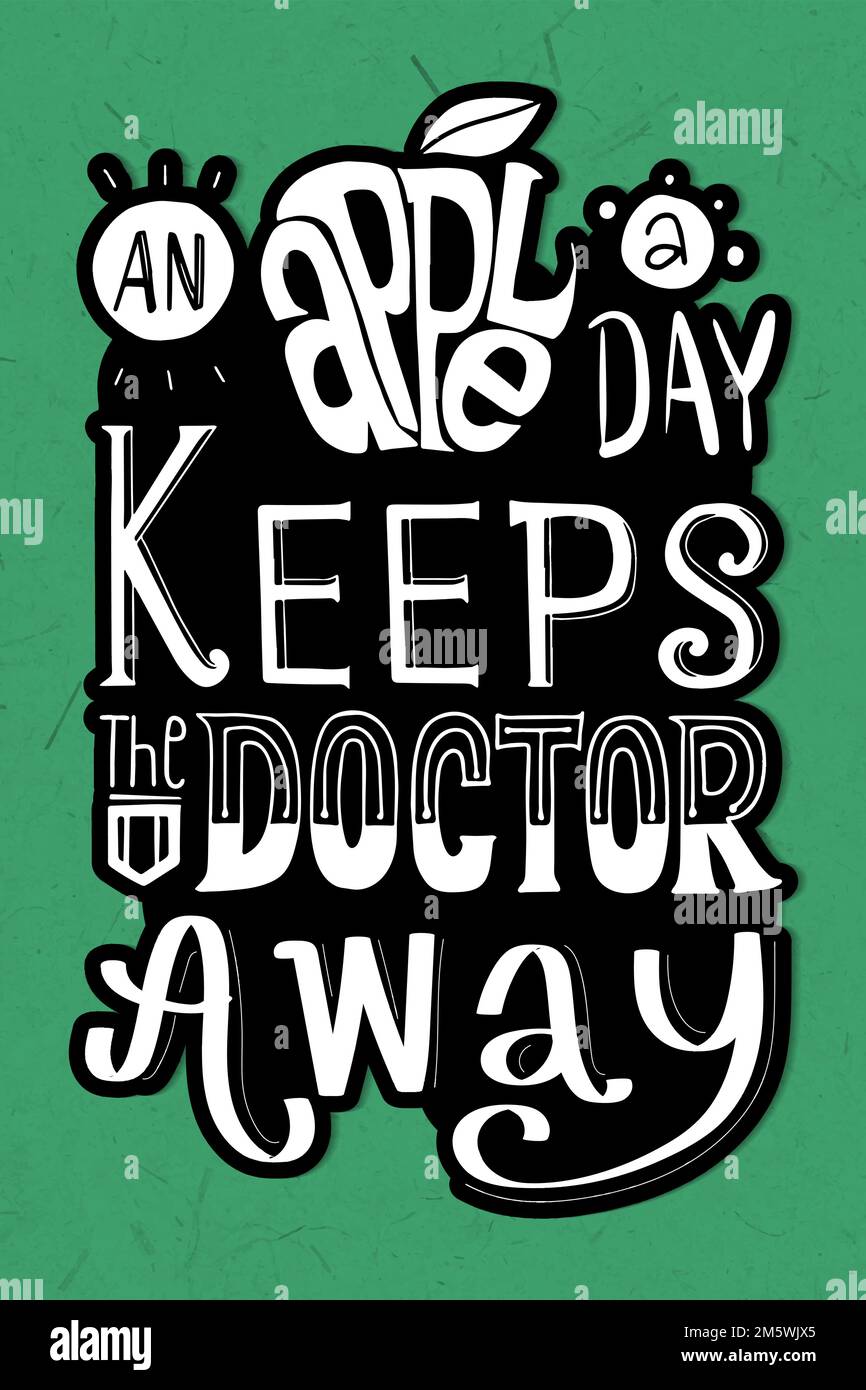 An apple a day keeps the doctor away concept Stock Vector Images - Alamy