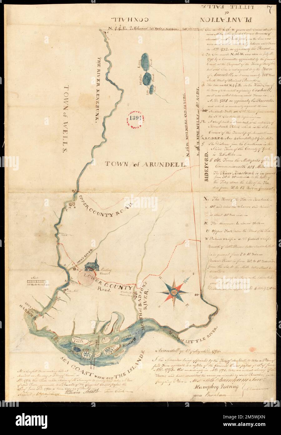 Plan of Kennebunk and Kennebunkport (Arundell) made by Seth Burnham ...