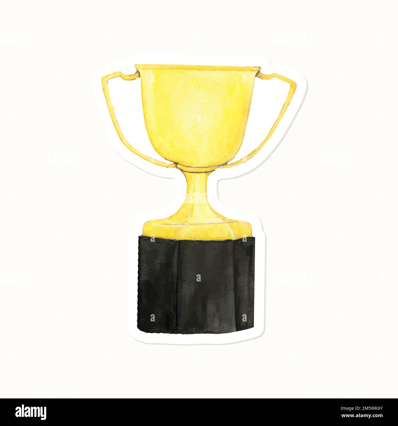 Hand drawn yellow trophy sticker vector Stock Vector Image & Art - Alamy