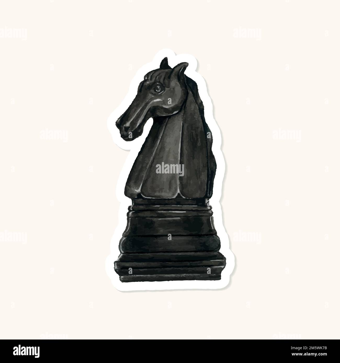 Hand drawn black chess piece sticker vector Stock Vector Image & Art ...