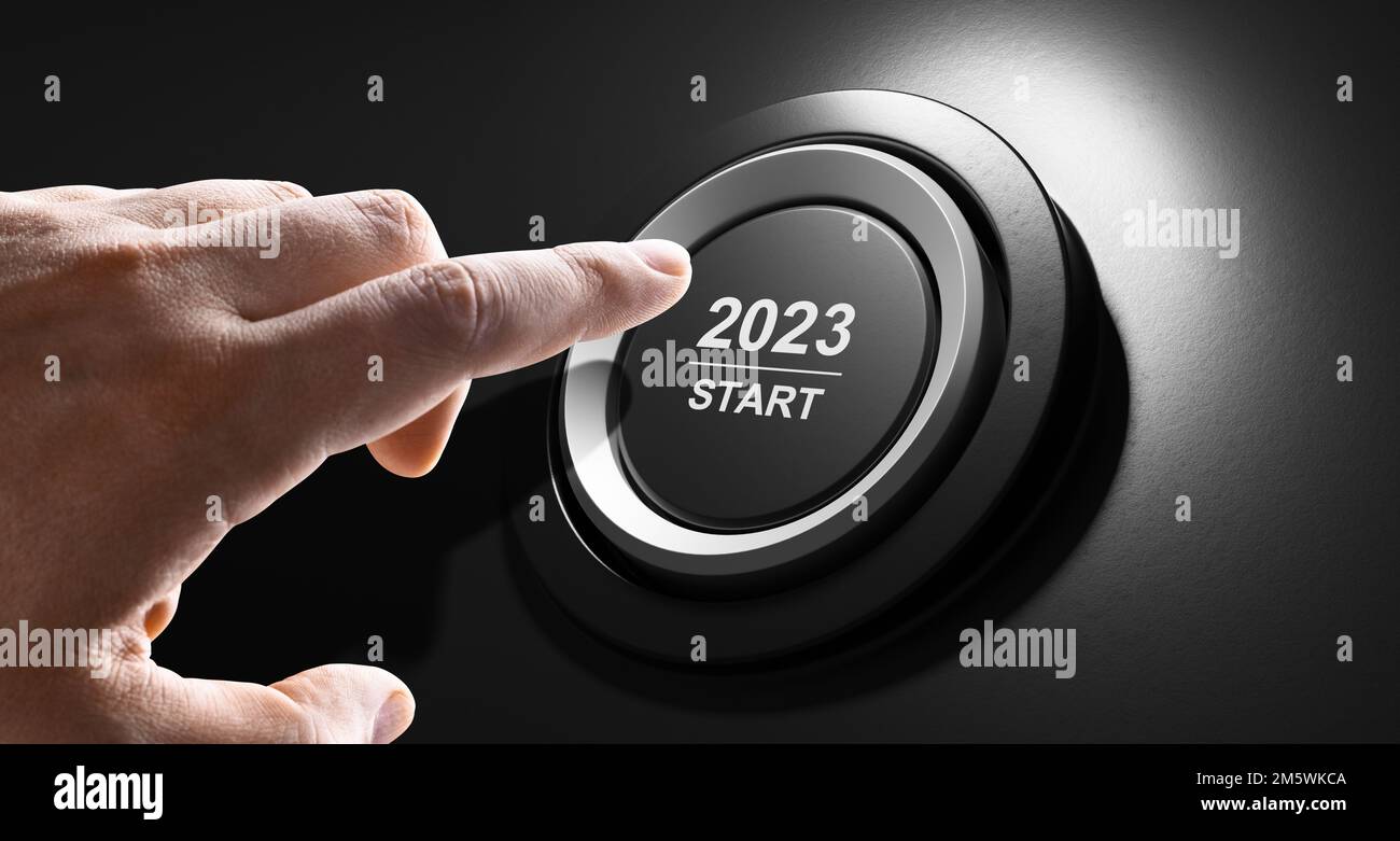 Creative design concept for the new year festival 2023. 3D illustration ...