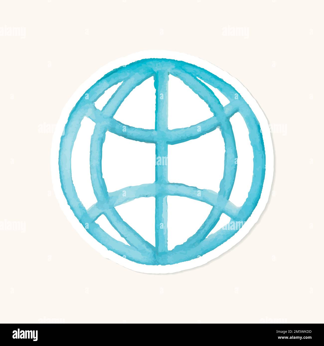 Hand drawn blue globe sticker vector Stock Vector Image & Art - Alamy