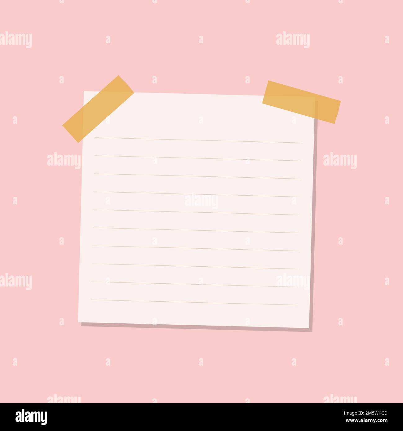 Pink lined notepaper journal sticker vector Stock Vector Image & Art ...