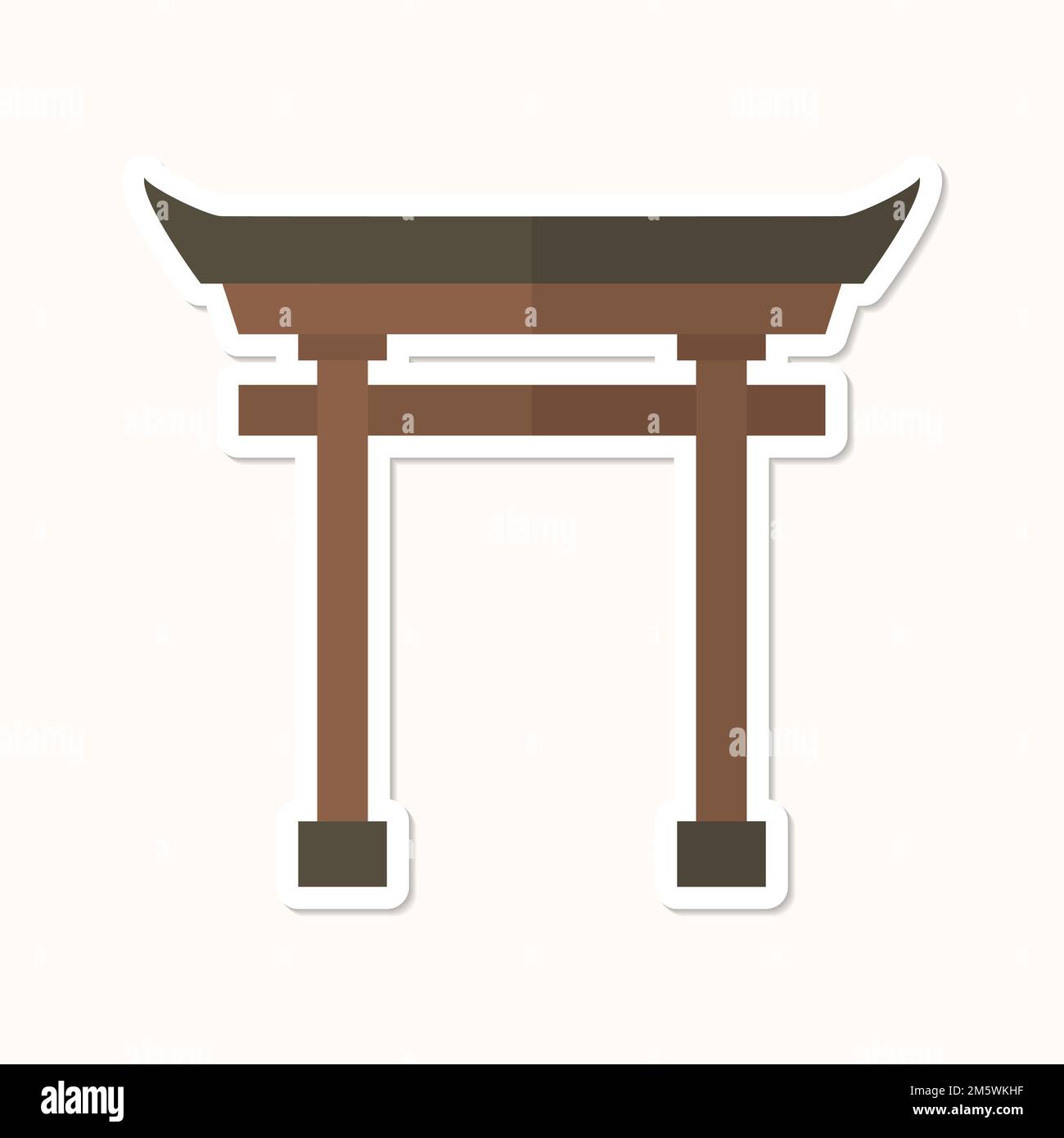 Japanese Torii gate sticker design element vector Stock Vector Image ...